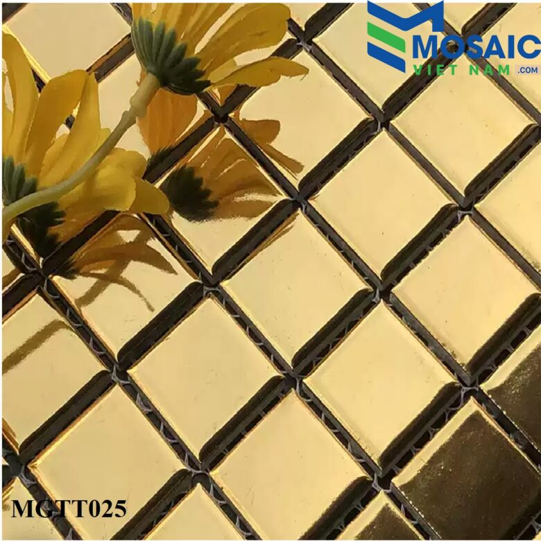 Gạch Mosaic Gốm men rạn xanh ngọc 48x48x6mm MG48-3