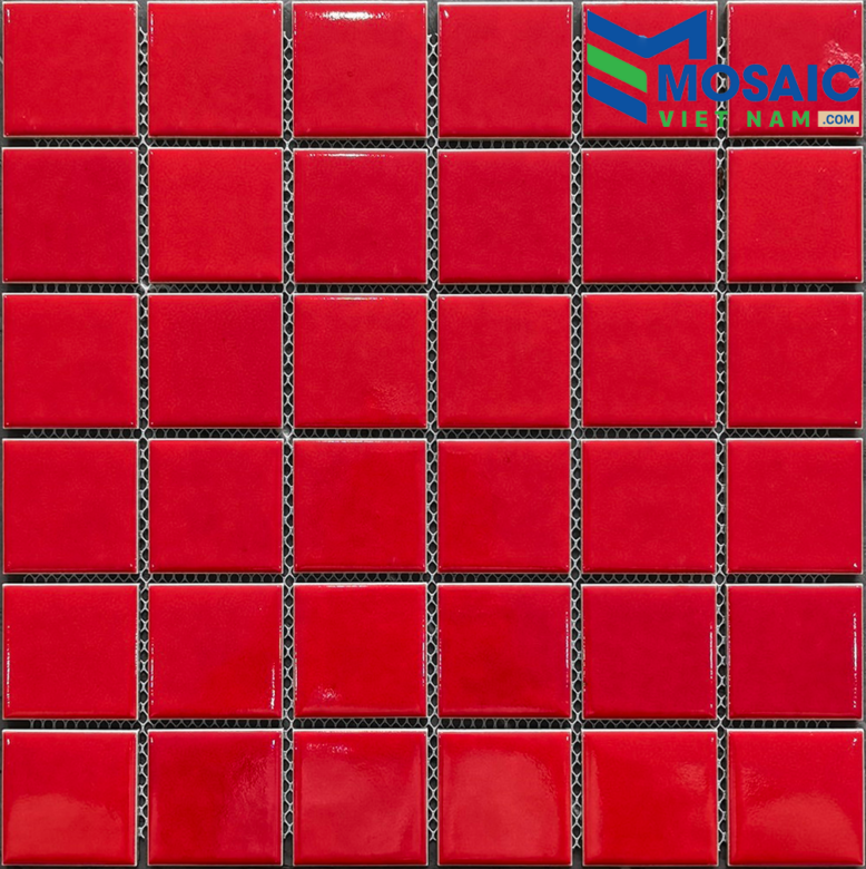 Gạch Mosaic Gốm men rạn xanh ngọc 48x48x6mm MG48-3