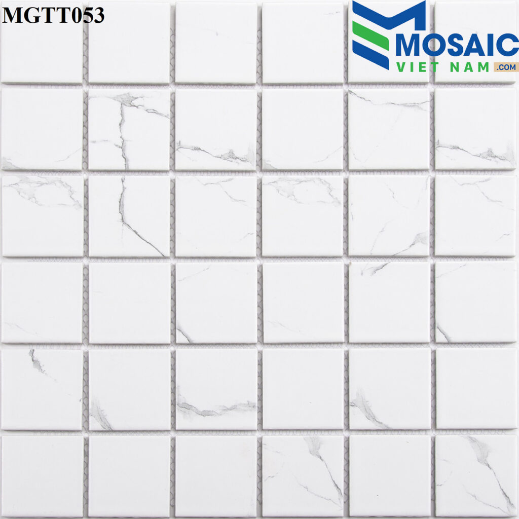 Gạch Mosaic Gốm men rạn xanh ngọc 48x48x6mm MG48-3