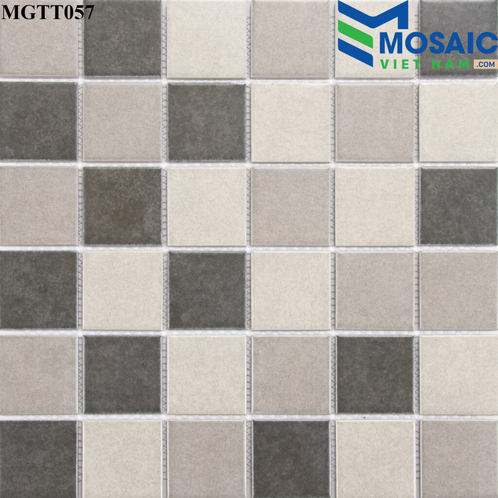 Gạch Mosaic Gốm men rạn xanh ngọc 48x48x6mm MG48-3
