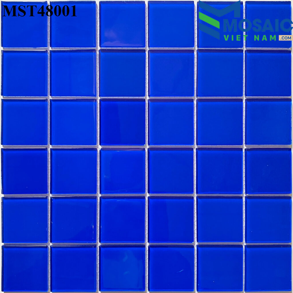 Gạch Mosaic Gốm Sóng Biển màu xanh dương 48x48x6mm MG48-17